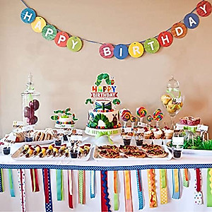 7PCS Set Fairy Tale Style Caterpillar Cake Topper-Fairy Tale Birthday Party or Baby Shower Party Hungry Caterpillar Decoration for Kids--SugarGera