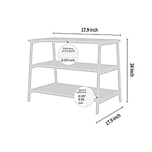 Coral Flower Stand for TV up to 36", Entertainment Center is Equipped with 2 Layers of Storage Racks, Used for Living Room, Bedroom and Lounge, Light Oak 2