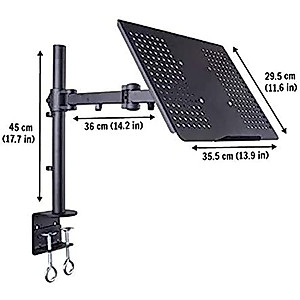 AnthroDesk Laptop/Notebook Desk Stand/Mount with Full Motion Adjustable Extension Arm with Tilt