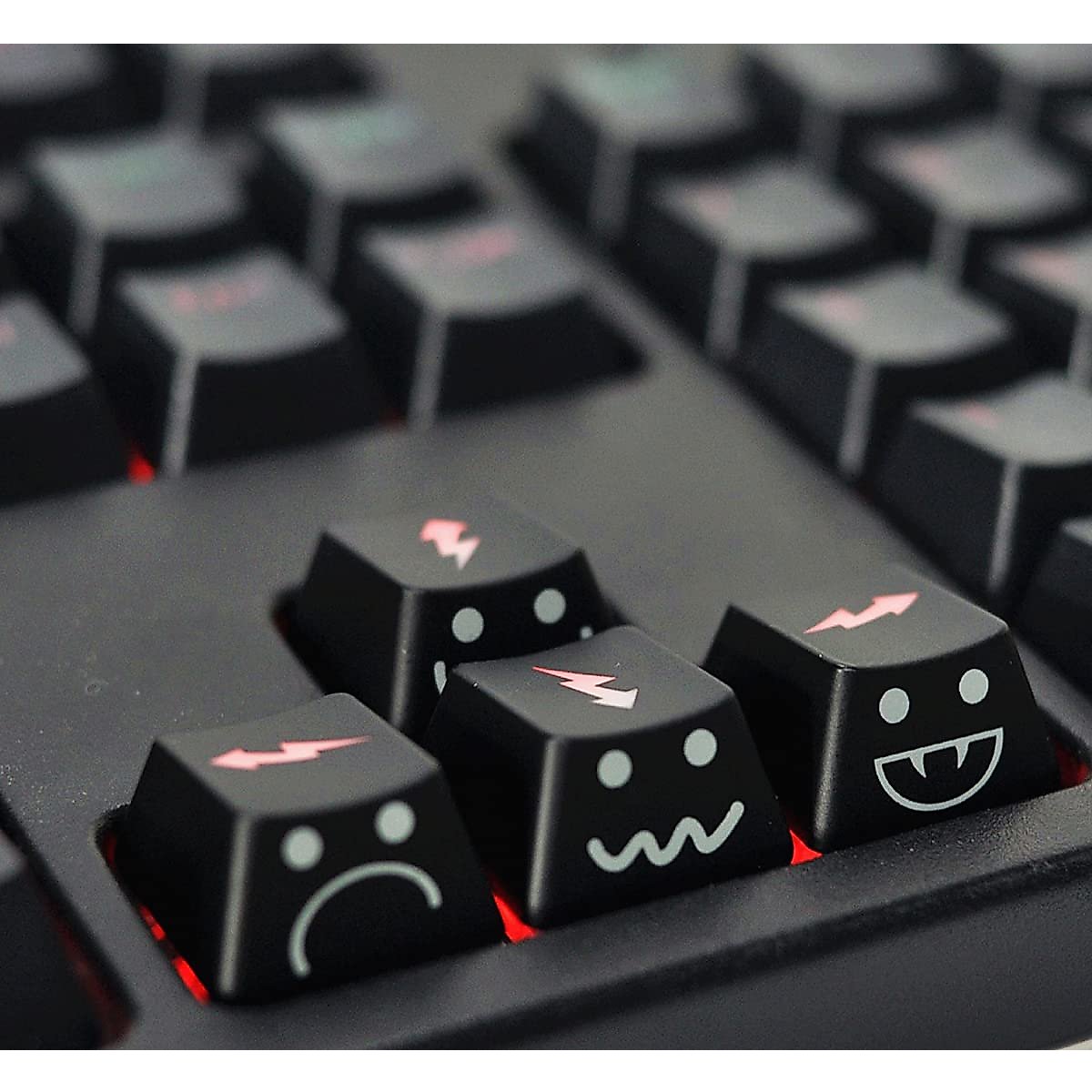 Replacement WASD Arrow Keycaps UV Coating Backlit Double Shot Keycap OEM Profile for Cherry MX Switch Gaming Mechanical Keyboard (8 Keys WASD+Arrow)