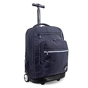 J World New York Sundance Rolling Backpack Girl Boy Roller Bookbag, Black, 20 Inch