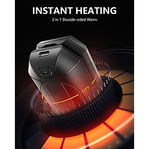 Hand Warmers Rechargeable, Dnaleao 2 Pack 4000mAh Electric Portable Pocket Heater, Heat Therapy Great for Outdoors, Hunting, Golf, Camping, Warm Gifts（Black）