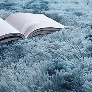 Modern Area Rugs for Bedroom Living Room Ultra Soft Fluffy Throw Carpets for Girls Boys Kids Room Shaggy Fluffy Rugs (2X3Feet, Dark Blue)