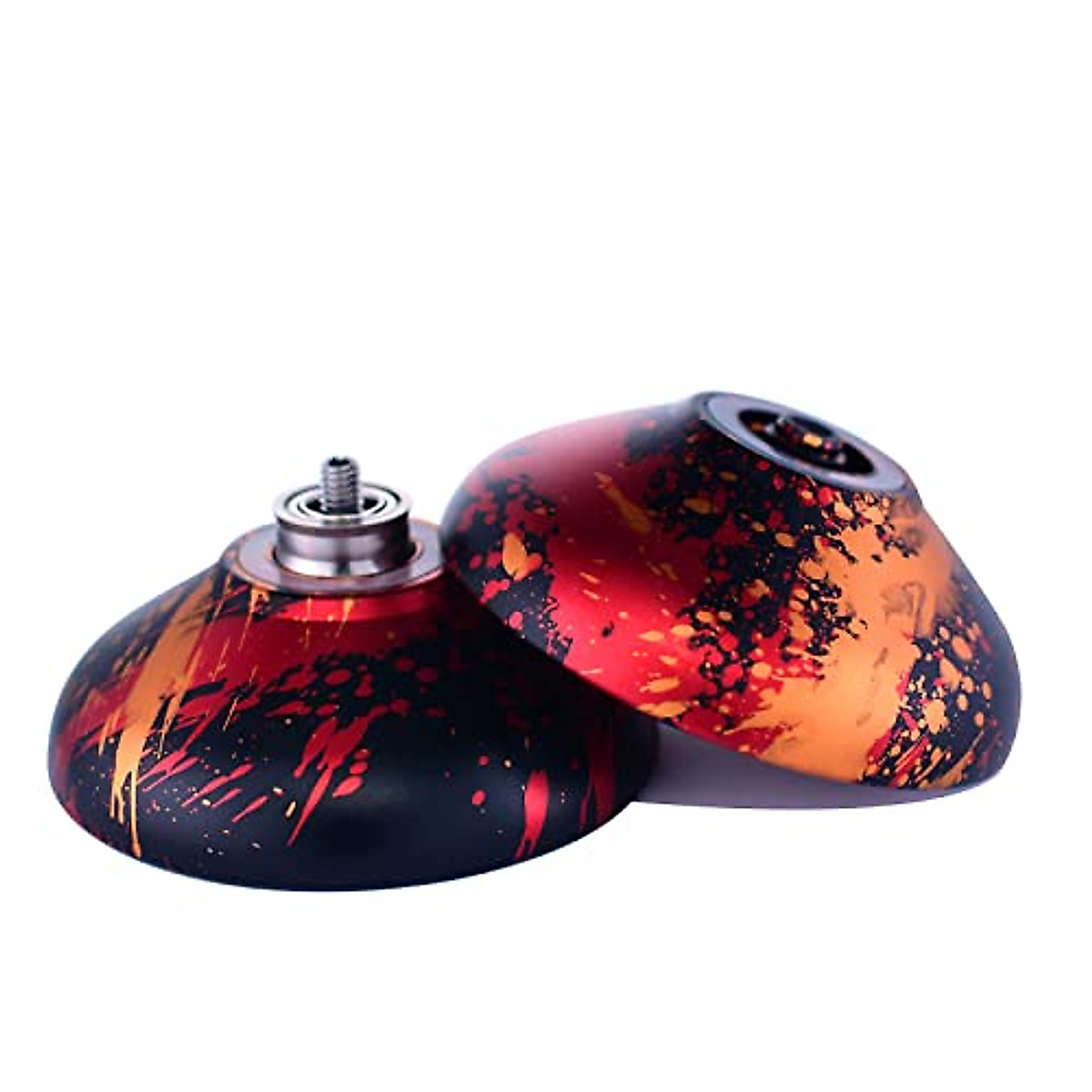 VOSUN Unresponsive yoyo O1 EZSPiN,yoyo Ball, Professional yoyo for Adults & Advanced Players,Metal pro yoyos (Red Splashed)