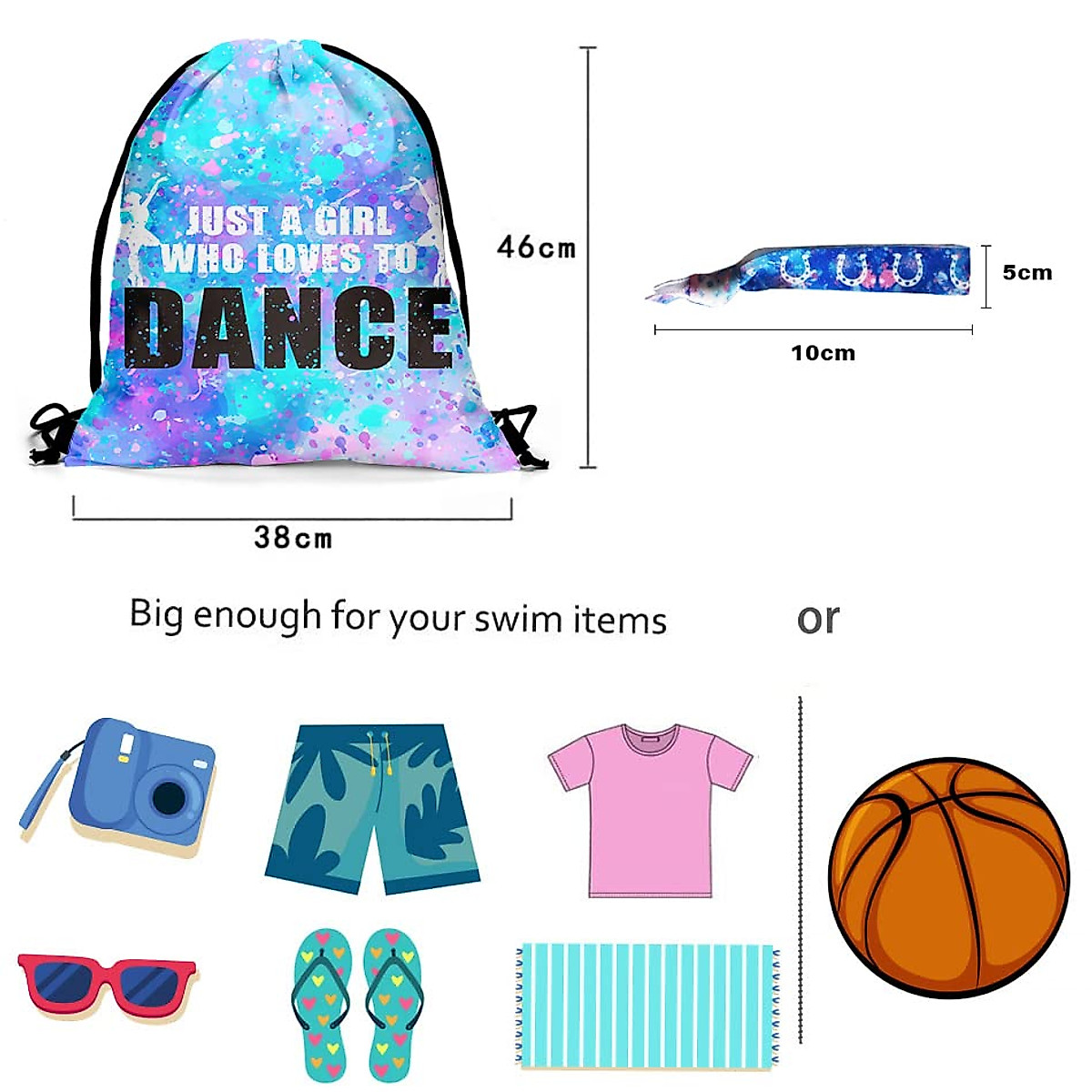 Drawstring Backpack Dance Bag Dance Teacher Appreciation Gifts Cinch Bag for Women Girls Dance Instructor Dancer Gifts for Dance Lover Teacher Dance Team Christmas Birthday Gifts for Her - Girl Loves