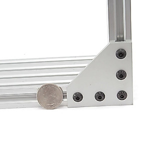 Mergorun，3D Printer 90 Degree 60 x 60 x 4MM L Type with 5 Hole Joining Plates for CNC 2020 V-Slot Aluminum Profiles Pack of 10