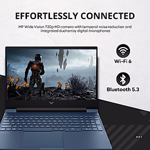 HP Victus Gaming Laptop, 15.6'' FHD 144Hz IPS Display, Intel Core i5-13420H, NVIDIA GeForce RTX 3050, 64GB RAM, 2TB PCIe SSD, Backlit Keyboard, Wi-Fi 6, HD Camera, Win 11 Pro, Blue, 32GB USB Card