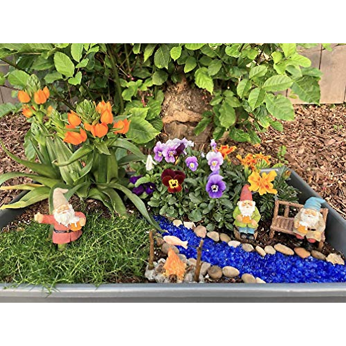 GlitZGlam Happy Gnomes Beer Drinking Buddies! - 5-Piece Garden Gnome Set for The Miniature Fairy Garden