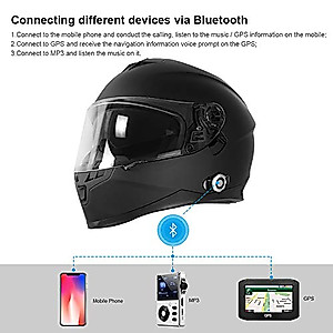 Martian Motorcycle Bluetooth Helmet Full Face Dual Visor with Bluetooth Headset 6 Riders intercom & 1000 Meter Communication