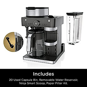 Ninja Espresso & Coffee Barista System, Single-Serve Coffee & Nespresso Capsule Compatible, 12-Cup Carafe, Built-in Frother, Black and Stainless Steel, CFN601C (Canadian Version)