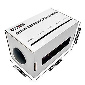 QYQRQF Emery Cloth Roll, 5 Grits Abrasive Sandpaper Rolls Assorted Sand Paper with Dispenser for Woodworking Automotive Metal Polishing, 150 240 320 400 600 Grits Per Roll 6 Meters