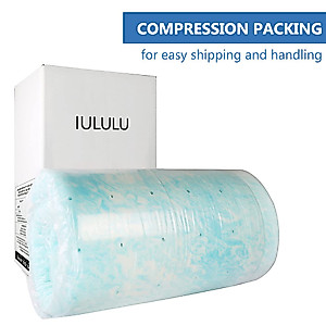 IULULU Mattress Topper, 3 Inch Gel Memory Foam Mattress Topper for Queen Size Bed, Blue