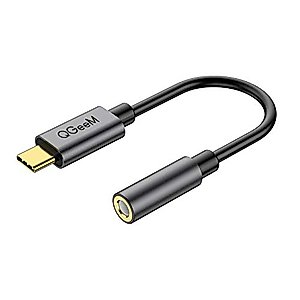 QGeeM USB Type C to 3.5mm Headphone Jack Adapter, USB C to Aux Audio Dongle Cable Cord Compatible with Pixel 4/3/2/XL, Samsung Galaxy S20,iPad Pro and More