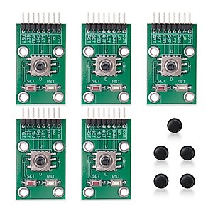KOOBOOK 5Pcs 5-Channel Five Direction Navigation Button Module 5D Rocker Joystick Independent Keyboard for Arduino MCU