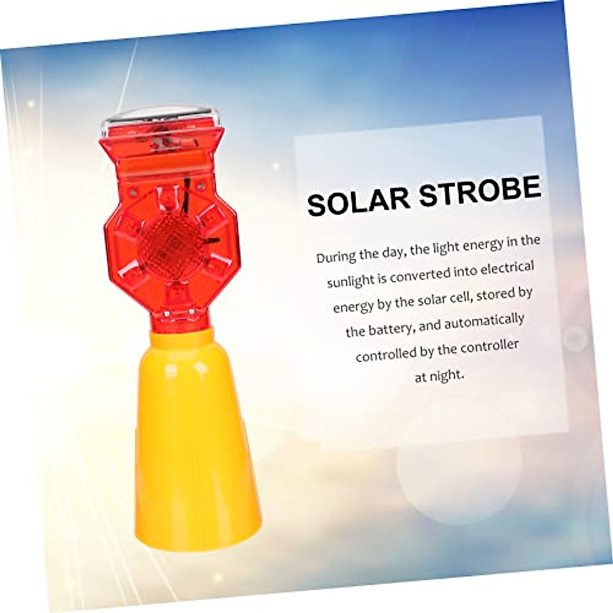 DOITOOL 5pcs Signal Light Emergency Flashing Barricade Light The Lighthouse Solar Strobe Warning Light Road Construction Light Led Barricade Warning Light Plastic Car Pendant