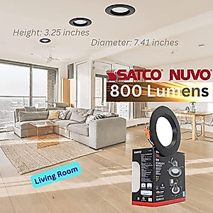 Satco (8 Pack) Led Color Selectable Downlight Retrofits, Part Number S11835, 9 Watt; 5 Inch - 6 Inch; Cct Selectable; 120 Volts; Dimmable; Black Finish for Industrial and Commercial Use