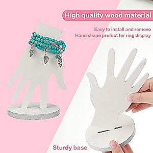 Weysat 12 Pcs Wooden Hand Form Bracelet Jewelry Display Stand Holder Aesthetic Mannequin Fingers Jewelry Organizer for Bracelet Ring(White)
