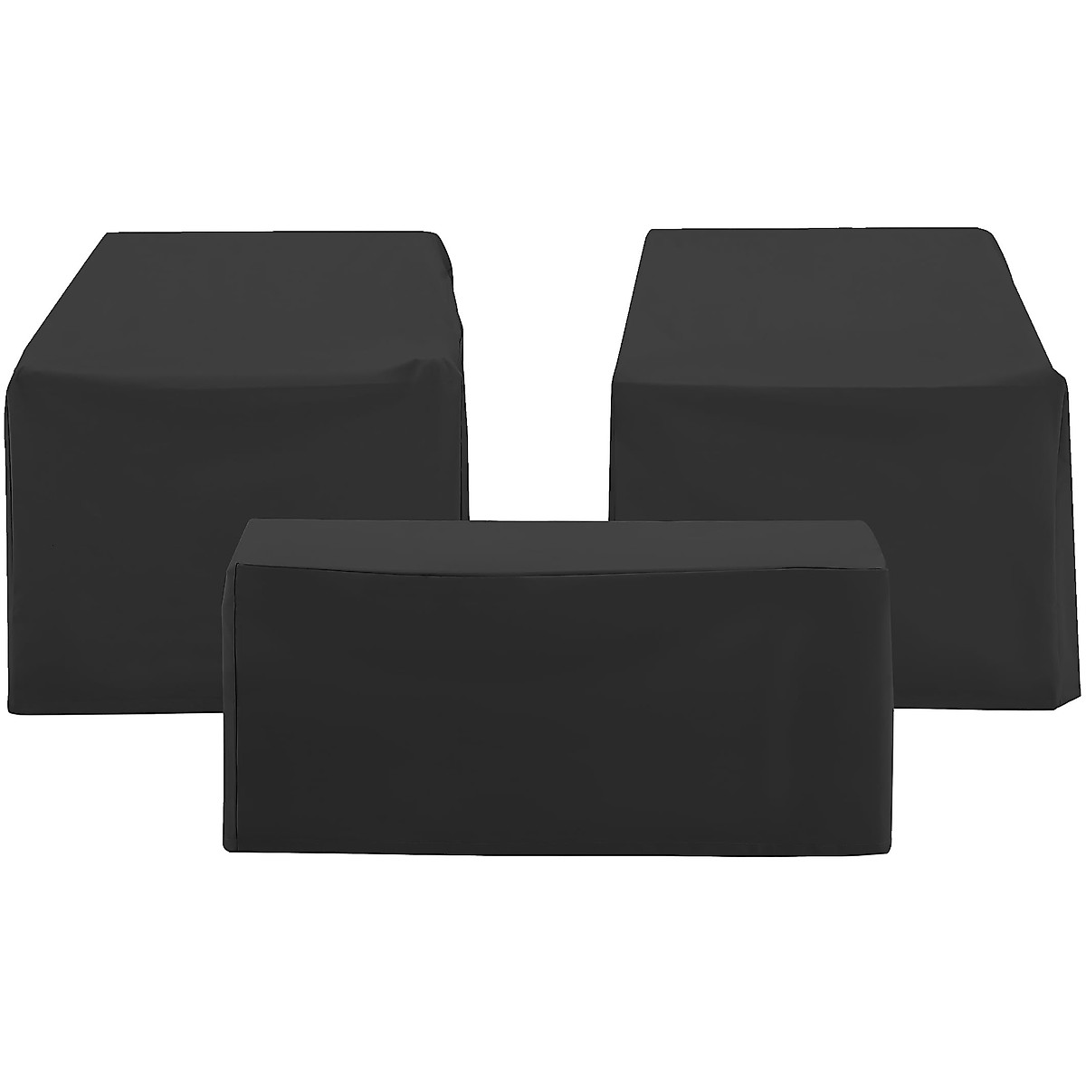 Crosley Furniture Patio Furniture Covers, Waterproof 3-Piece Cover Set for Outdoor Chairs and Coffee Table, Black