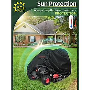 Riding Lawn Mower Cover, Eventronic 54“ Riding Lawn Tractor Cover Waterproof Heavy Duty Durable (420D-polyester oxford)