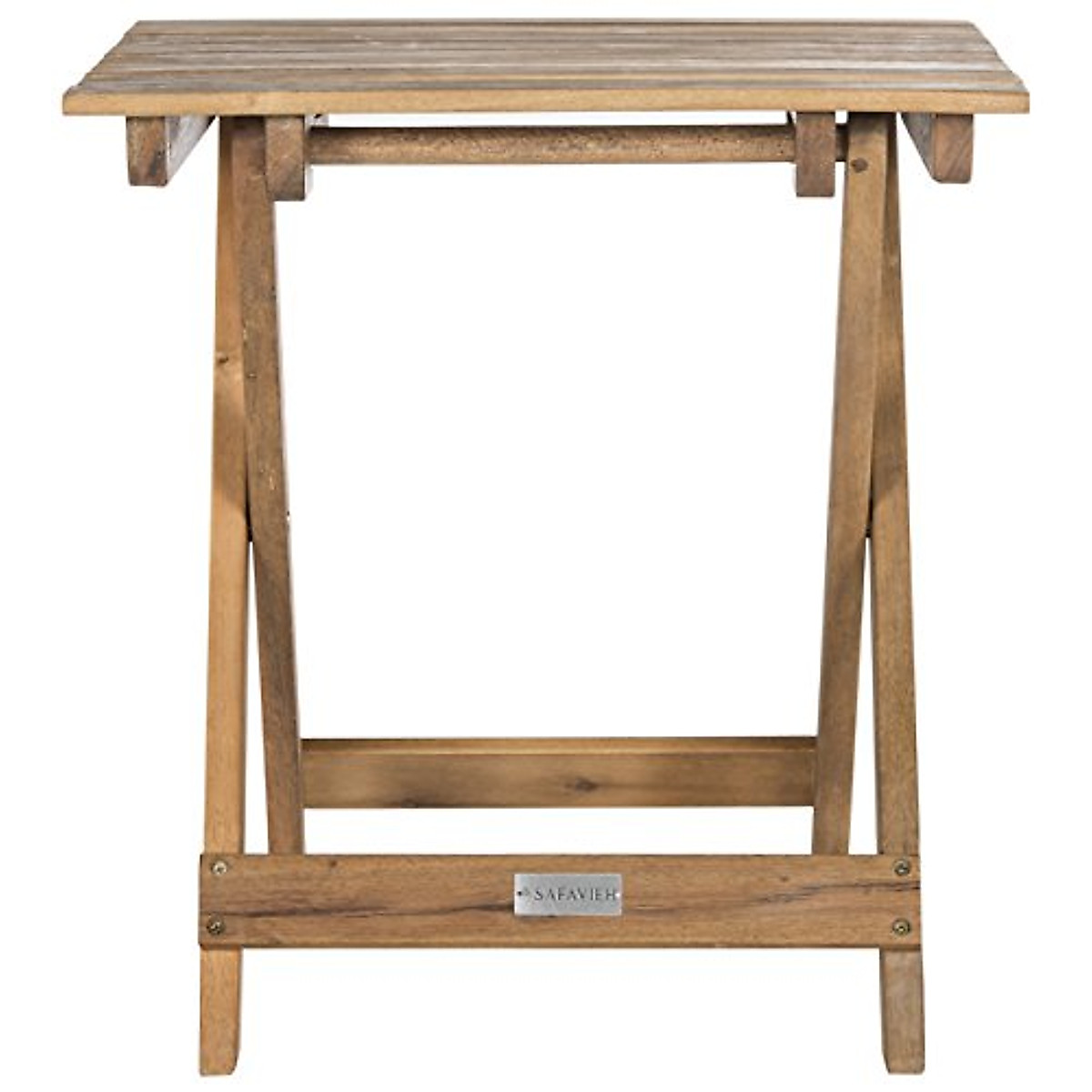 SAFAVIEH-Outdoor Collection Pacifica Natural/ Grey Stripe Cushion 3-Piece Chaise Lounge Set with Table