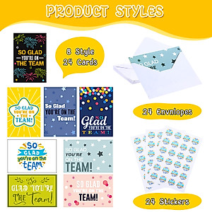 Chinco 24-Pack of Employee Appreciation Cards with Envelopes, Thank You Notes, Office Theme Design, Suitable for All Employees