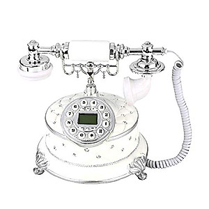 Retro Creative Decorative Telephone, Vintage Rotary Dial Plate Antique Telephone Artist Desk Decoration Landline with Month/Day Clock Display for Office Home Living Room Decor,Wonderful Gift Phone