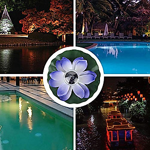 CHICIRIS Floating Pool Lights, Waterproof Solar Pond Pool Lights Multi-Colored LED Night Light, Flower Floating Lamp for Swimming Pool, Beach, Garden(Purple)