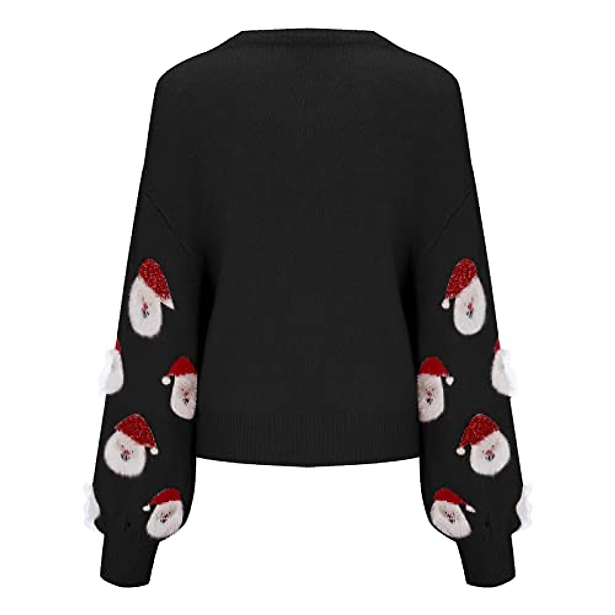 Christmas Sweater for Women Cute Merry Xmas Santa Holiday Pullover Knit Long Sleeve Crew Neck Christmas Sweater Tops Women Ugly Christmas Tree Reindeer Holiday Knit Sweater Pullover