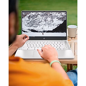 HP Chromebook 14a Laptop, AMD 3015Ce Processor, 4 GB RAM, 32 GB eMMC Storage, 14-inch FHD IPS Display, Google Chrome OS, Anti-glare Screen, Long-Battery Life (14a-nd0080nr, 2021, Ceramic White)