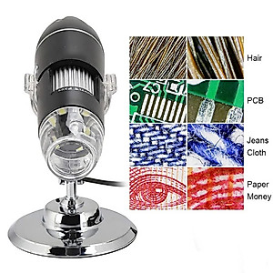 WSJIE 1600X Digital Microscope LED Magnifier Camera USB Electronic Microscope with Lift Stand for Mobile Phone PC (Color : A, Size : See Figure)