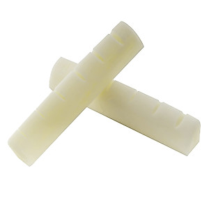 Musiclily Pro 43.99mm Slotted Guitar Bone Nut for 6 String Epiphone Les Paul Pre-2014 Electric/Acoustic Guitar, Ivory (Set of 2)