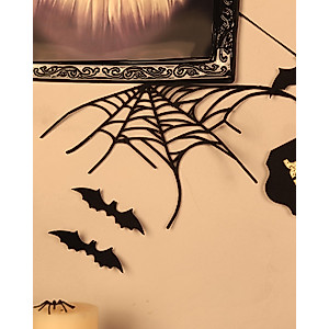 DN DECONATION Halloween Decorations Indoor Set, 24PCS Happy Halloween Banner Bundle, Halloween Garland Fireplace Mantel Decoration for Wall, Scary 3D Bat Spider Web for Spooky Party Home Office Decor
