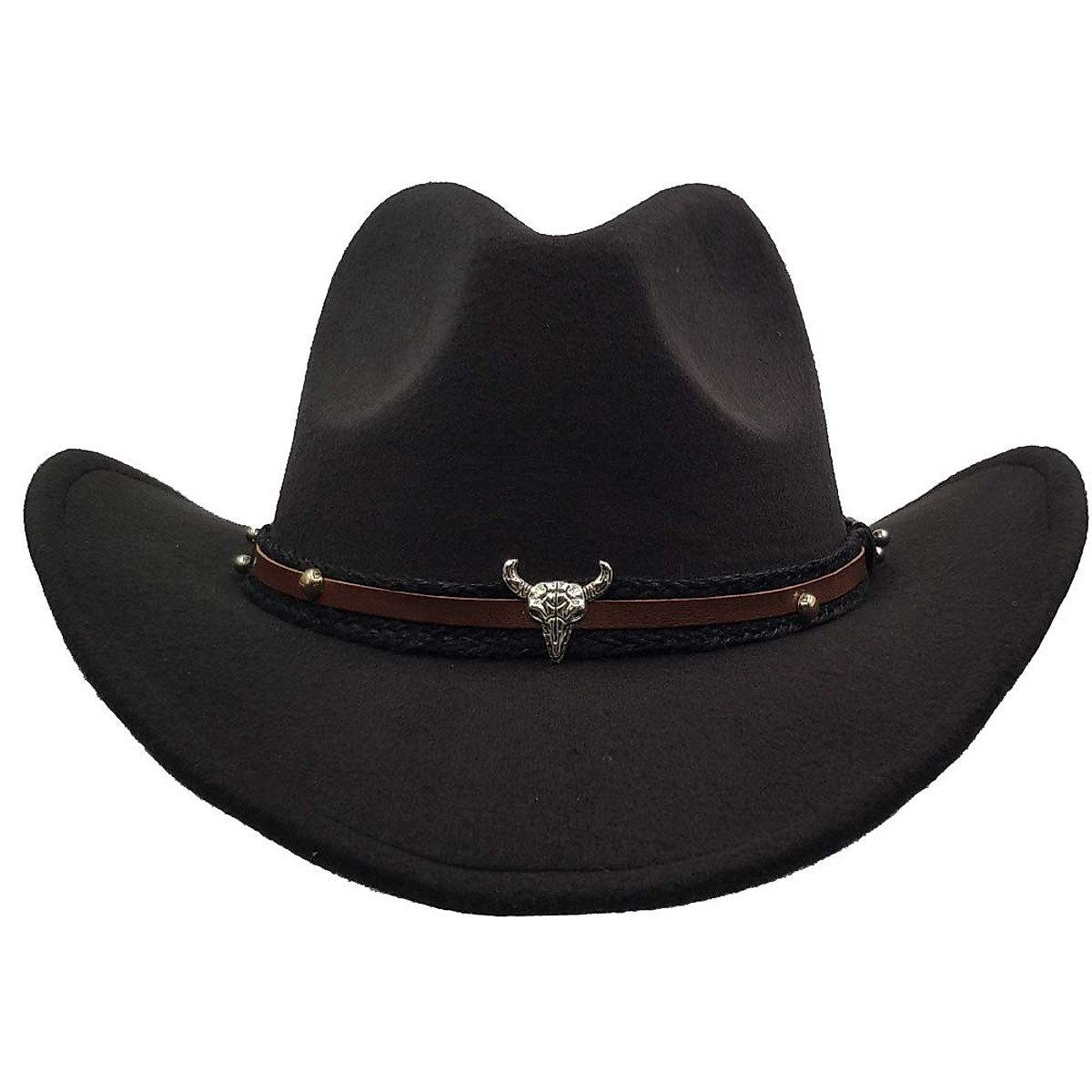 IFSUN Men & Women's Fur Felt Cowboy Hat Wide Brim Western Outback Black