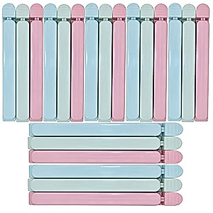 Dianoo 21 Pack Plastic Sealing Clips, Bag Clips Airtight Sealing Long Clips Fresh-Keeping Clamp Clips for Foods and Snacks, 2 Sizes (15.5cm and 12cm)