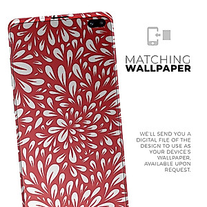 DesignSkinz Red Vector Floral Sprout Protective Vinyl Decal Wrap Skin Cover Compatible with The Samsung Galaxy S20 (Screen Trim & Back Glass Skin)