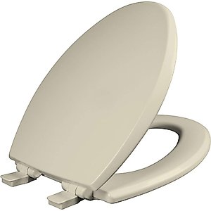 Mayfair Kendall Toilet Seat, Slow Close, Non Slip Heavy Duty Wood, Easy Clean, Elongated, Bone