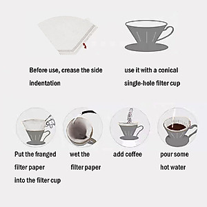 Coffee Filter Disposable Coffee Paper Filters for Ninja Coffee Maker, 100 Pcs #2 Cone Replacement Filter for Ninja Dual Brew Coffee Maker Coffee Filter Natural Unbleached Coffee Filters (White)