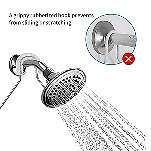 Shower Caddy over Shower Head Hanging Shower Organizer Rust Proof with 10 Razor Hooks Bathroom Shampoo Holder with Towel Rack Shower Storage Shelf-Chrome-Stainless Steel