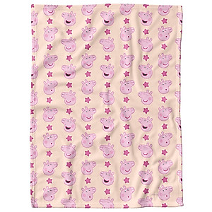 LOGOVISION Peppa Pig Lightweight Baby Blanket, 30"X40", Peppa Face Pattern Unisex for Infants Girls & Boys