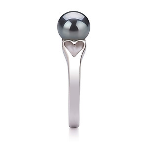 Jessica Black 6-7mm AA Quality Freshwater 925 Sterling Silver Cultured Pearl Ring For Women - Size-9