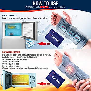 FEATOL Carpal Tunnel Wrist Brace | Adjustable Hand Night Sleep Support Brace, Removable Metal Wrist Splint- Hot/Ice Pack, Right Hand, Small/Medium for Men, Women, Relieve and Treat Pain