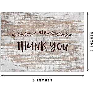 TOROS store 30 Pack Thank You Cards Set with Kraft Envelopes - Rustic Style Paper Cards - Thank you Cards 5 of Each Design - Perfect for Baby Shower Wedding Birthday Party Graduation