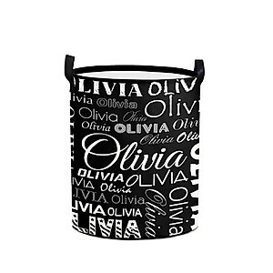 Custom Laundry Basket Personalized Collapsible Laundry Hamper with Name Customized Dirty Clothes Storage Basket with Handle for Bedroom（Style 08）