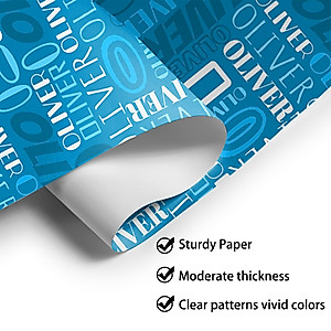 YESCUSTOM Personalized Name Wrapping Paper, 58"x23" Custom Christmas Wrapping Paper Rolls with Name, Christmas Gift Wrap for Him Her Boys Girls Mom Dad