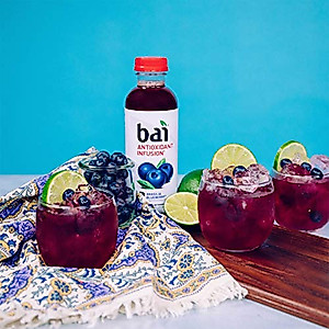 Bai Flavored Water, Brasilia Blueberry, Antioxidant Infused Drinks, 18 Fluid Ounce Bottles, 12 Count
