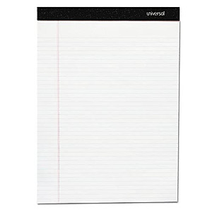 Universal UNV30630 8.5 in. x 11 in. 50 Sheets Black Headband Premium Ruled Writing Pads - White (6/Pack)