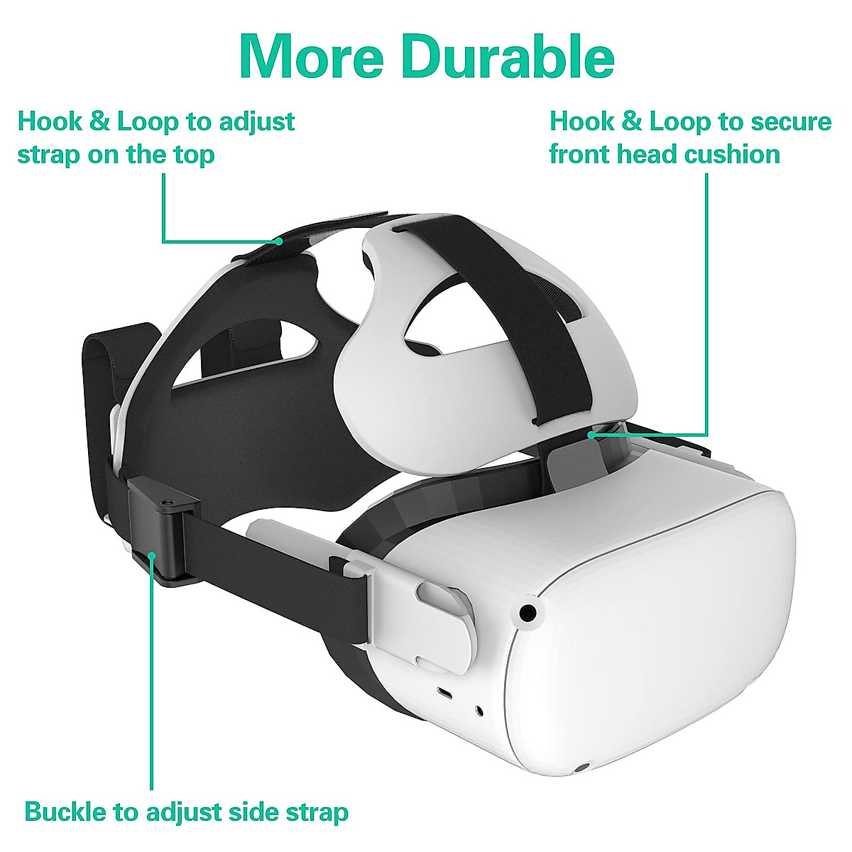 Head Strap & 16.4ft/5m USB C Long Link Cable for Oculus Quest 2 VR Headset