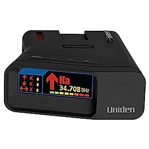 Uniden R7 Extreme Long Range Laser/Radar Detector, Built-in GPS w/Real-Time Alerts, Dual-Antennas Front & Rear w/Directional Arrows, Voice Alerts, Red Light and Speed Camera Alerts - Matte Black