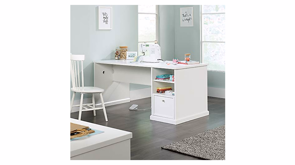 Sauder Craft Pro Series Craft Table & Storage | White