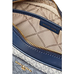 Michael Kors Jet Set Charm Large East/West Camera Crossbody Navy/White/Pale Blue One Size